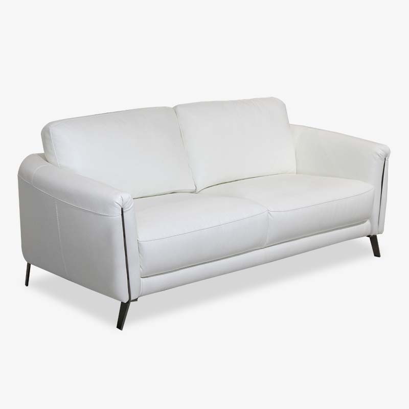 White Leather Loveseat Salerno Mobler Modern Furniture Edmonton